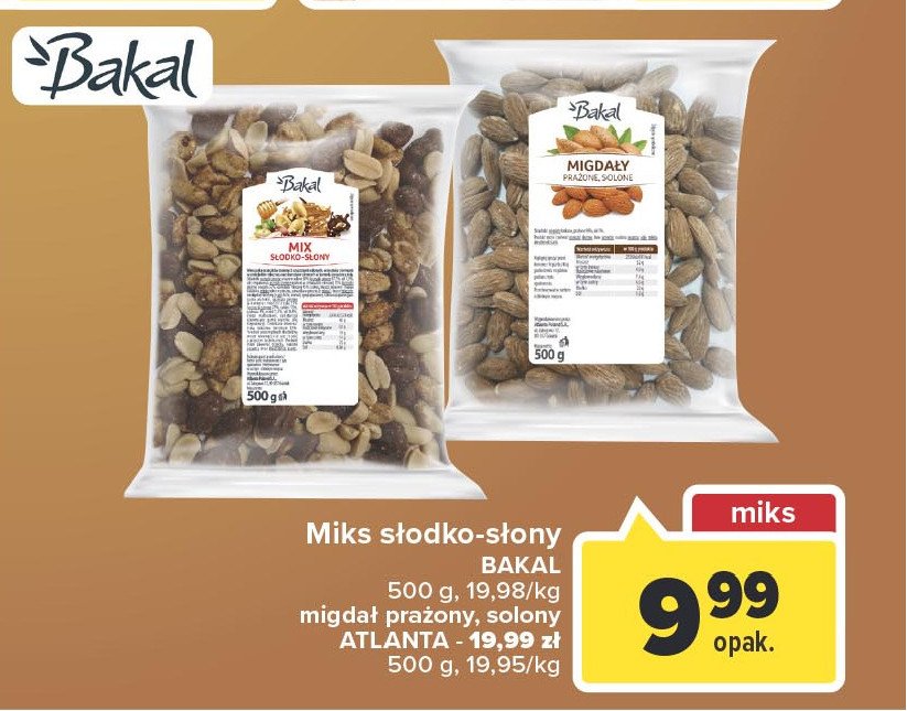 Migdały prażone solone Bakal - cena - promocje - opinie - sklep | Blix.pl