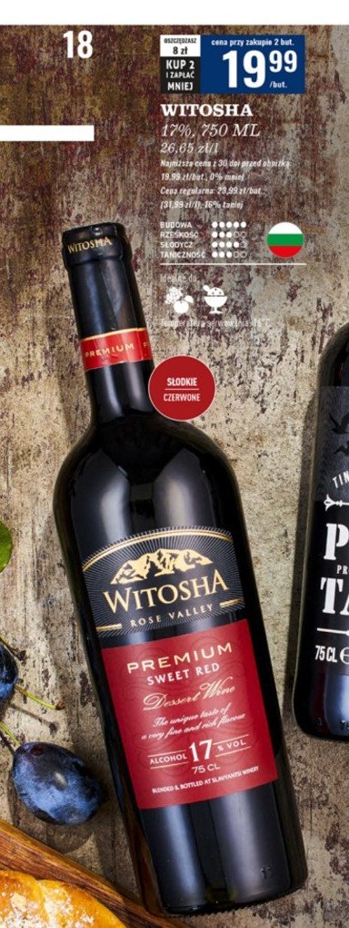 Wino WITOSHA PREMIUM SWEET RED - cena - promocje - opinie - sklep ...