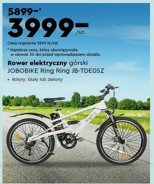 Rower elektryczny górski jobobike ring ring jb-tde05z zielony - cena ...