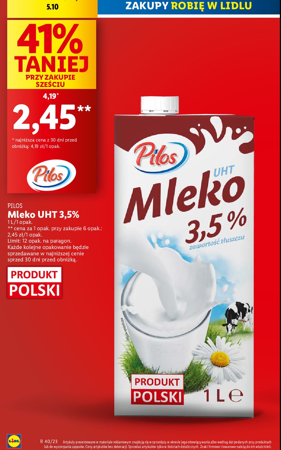 Mleko 3.5 % Pilos - cena - promocje - opinie - sklep | Blix.pl - Brak ofert