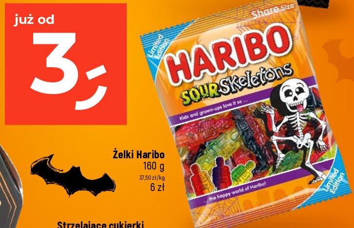 Żelki sour skeletons Haribo - cena - promocje - opinie - sklep | Blix ...