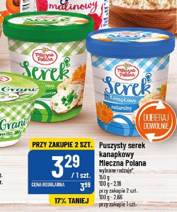 Serek kanapkowy naturalny Mleczna polana - cena - promocje - opinie ...