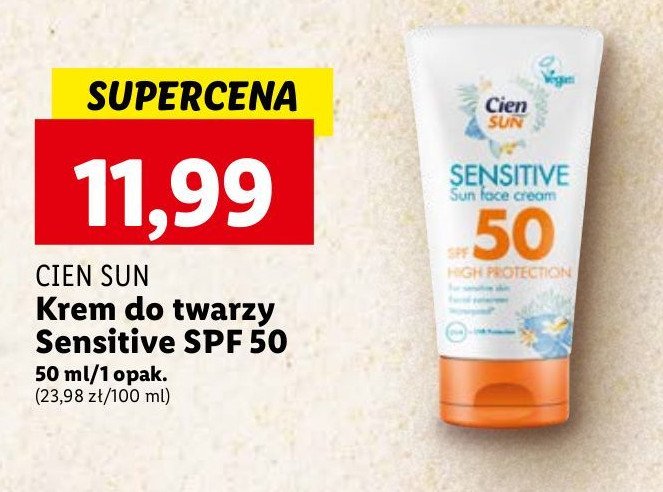 Krem do twarzy sensitive spf 50 Cien sun - cena - promocje - opinie ...