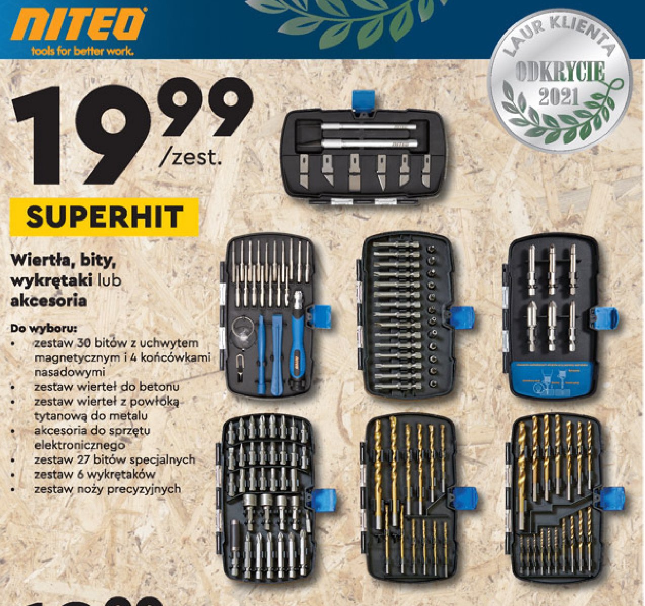 Zestaw bitów specjalnych Niteo tools - cena - promocje - opinie - sklep | Blix.pl
