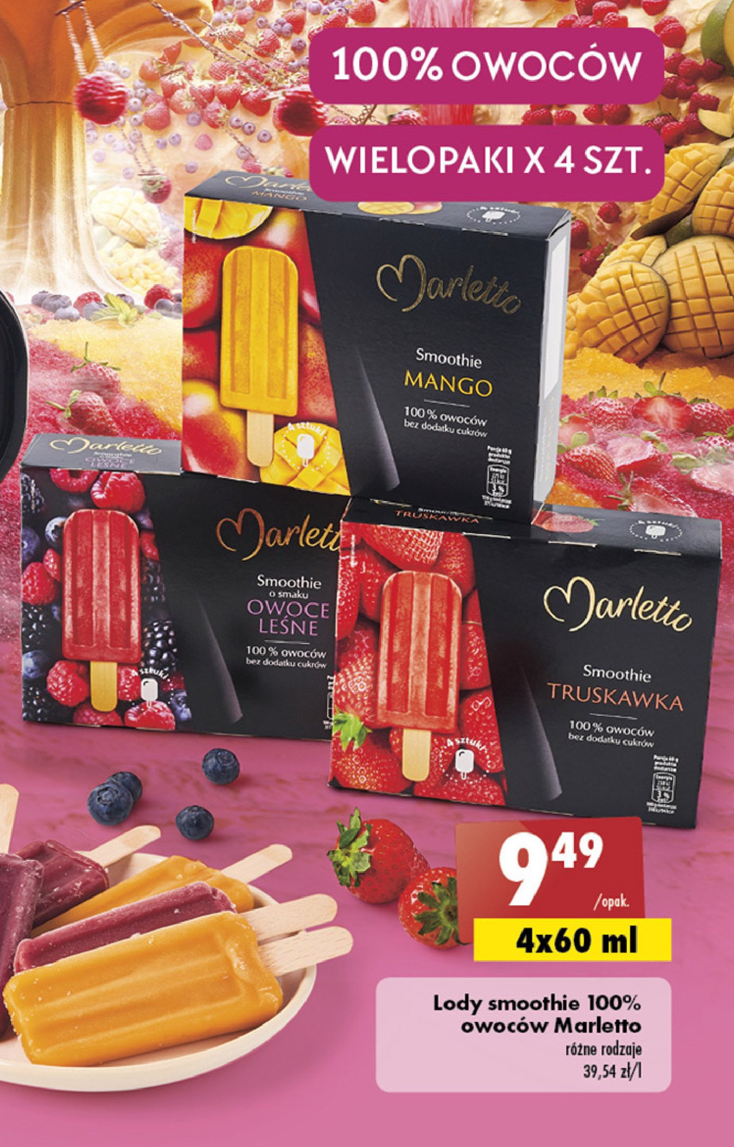 Lody mango smoothie Marletto - cena - promocje - opinie - sklep | Blix.pl
