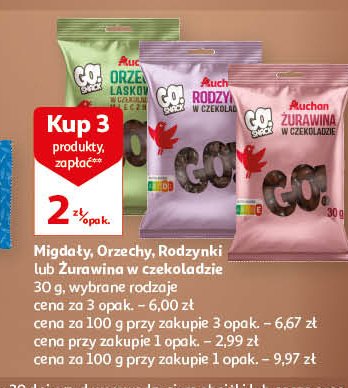 Rodzynki w czekoladzie AUCHAN GO! SNACK - cena - promocje - opinie ...