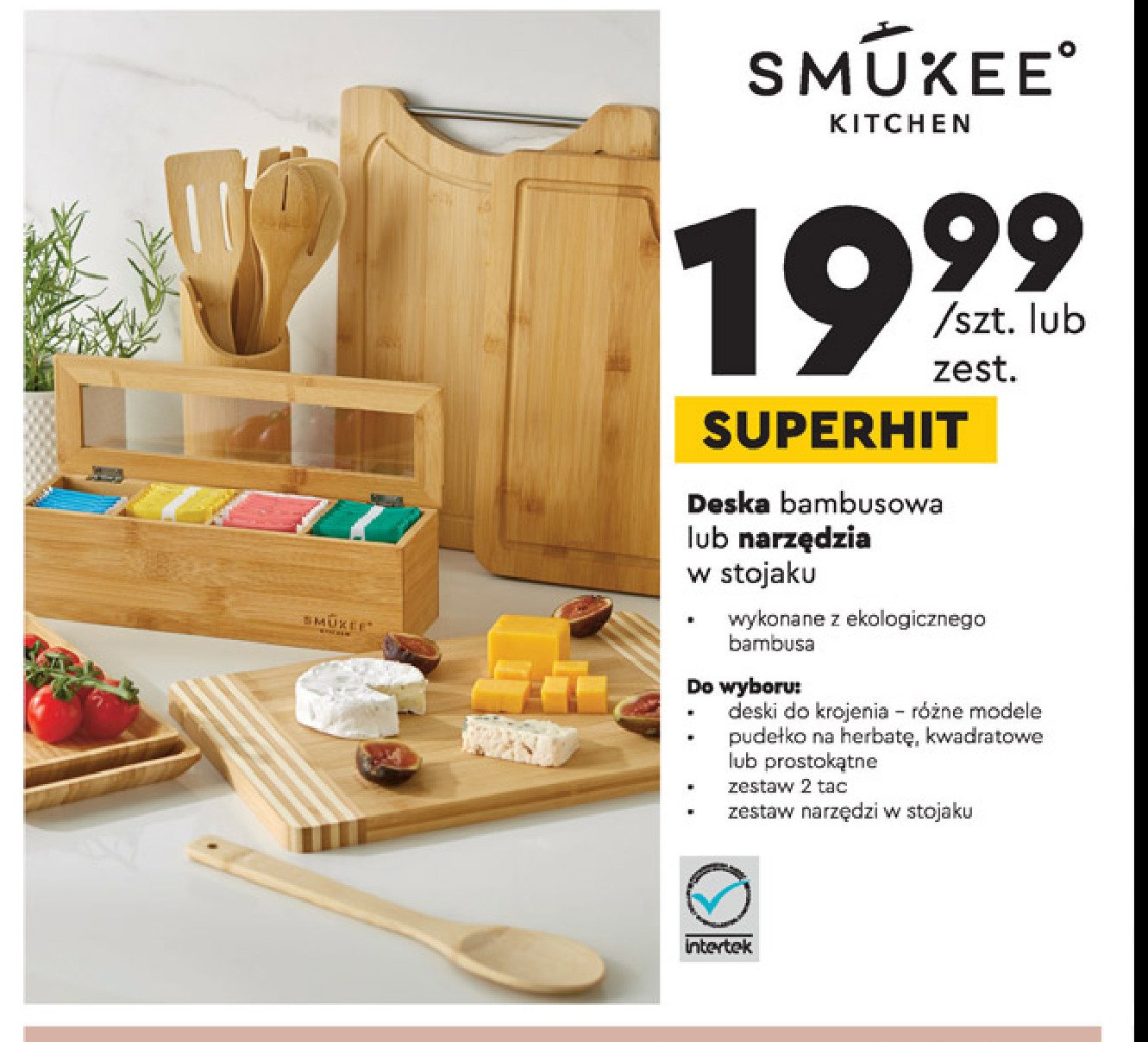 Zestaw narzędzi kuchennych w stojaku bambusowym Smukee kitchen - cena ...