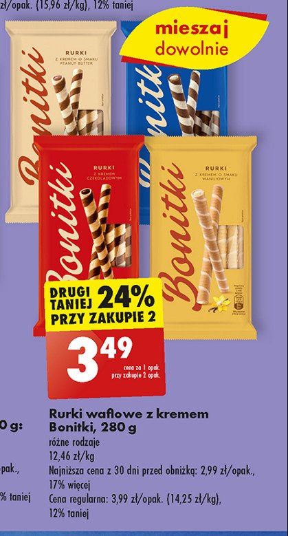 Rurki z kremem czekoladowym Bonitki - cena - promocje - opinie - sklep ...