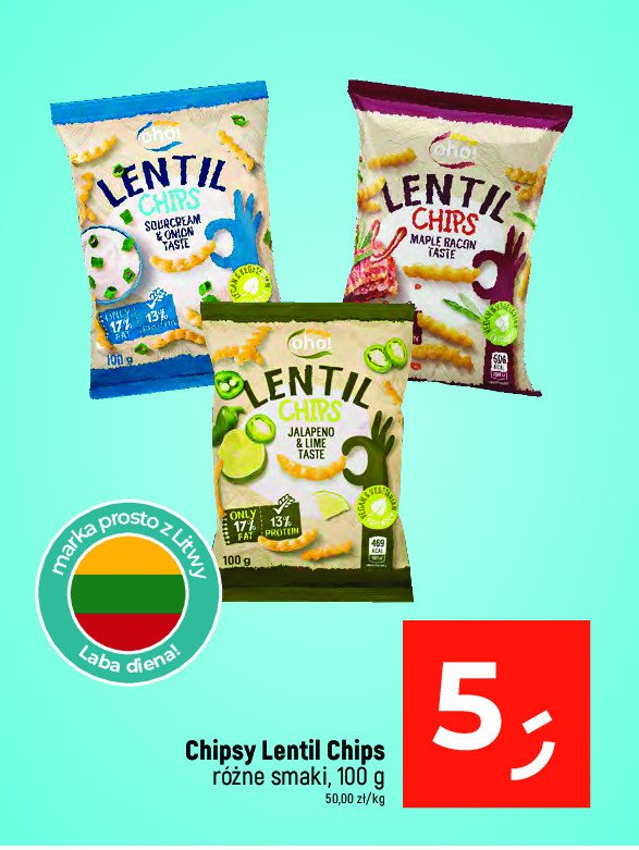 Chipsy z soczewicy sour cream & onion OHO! - cena - promocje - opinie ...