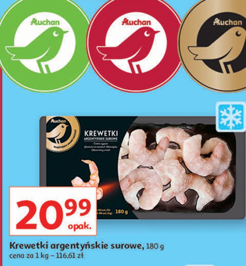Krewetki argentynskie Auchan - cena - promocje - opinie - sklep | Blix.pl - Brak ofert