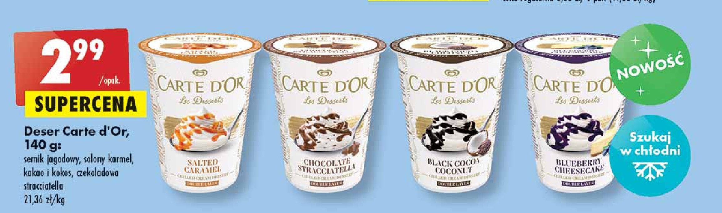 Lody black cocoa coconut Algida carte d'or les desserts - cena ...