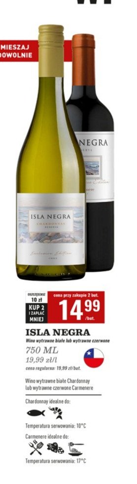 Wino ISLA NEGRA RESERVE CHARDONNAY - cena - promocje - opinie - sklep ...
