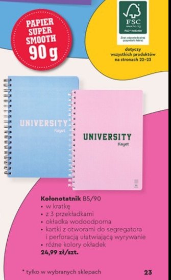 Kołonotatnik b5/90k. kratka Kayet university - cena - promocje - opinie ...