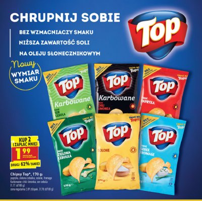 Chipsy karbowane ser-cebula Top chips Top (biedronka) - cena - promocje ...