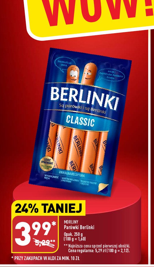 Parówki z indyka Auchan różnorodne (logo czerwone) - cena - promocje ...