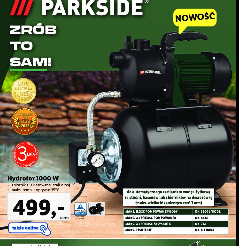 Hydrofor 1000w Parkside - cena - promocje - opinie - sklep | Blix.pl ...
