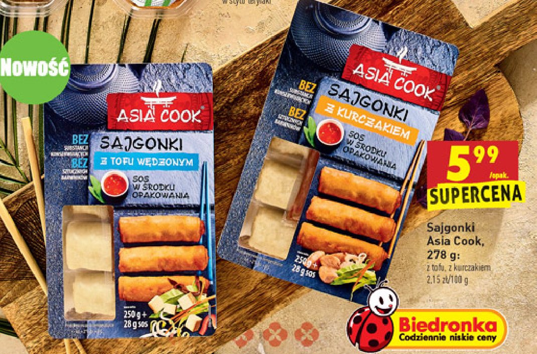 Sajgonki z tofu wędzonym + sos Asia cook - cena - promocje - opinie ...
