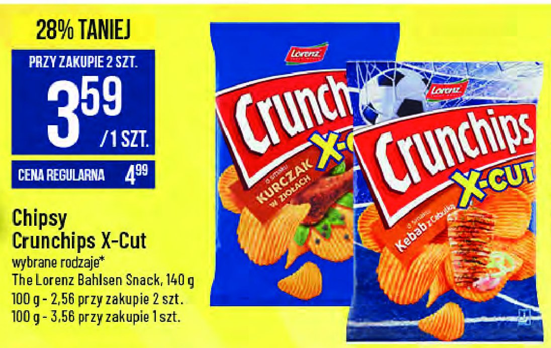 Chipsy kebab z cebulką Crunchips x-cut Crunchips lorenz - cena ...