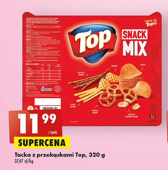 Tacka z przekąskami Top chips sticks Top (biedronka) - cena - promocje ...