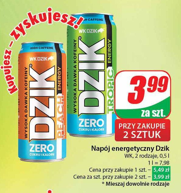 Napoj energetyczny peach zero WK DZIK - cena - promocje - opinie ...