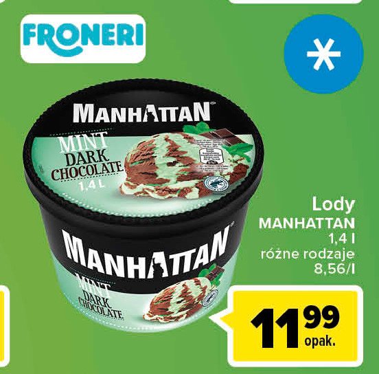 Lody mint & dark chocolate Nestle manhattan Manhattan (nestle) - cena ...