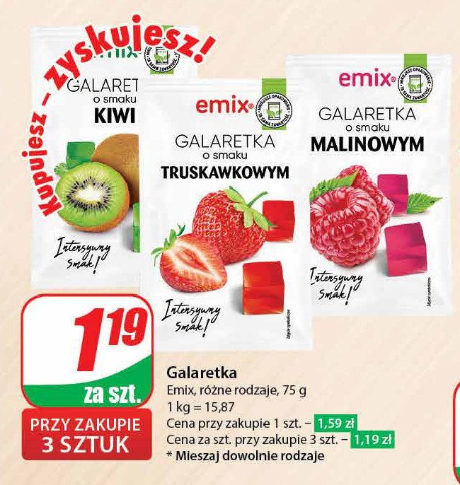 Galaretka malinowa Emix - cena - promocje - opinie - sklep | Blix.pl ...
