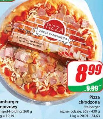 Pizza z szynką i pieczarkami FREIBERGER - cena - promocje - opinie ...