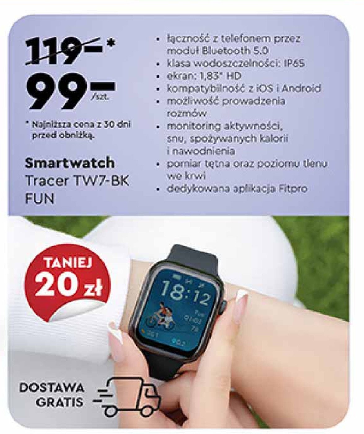 Smartwatch t-watch tw6 czarny Tracer - cena - promocje - opinie - sklep | Blix.pl - Brak ofert