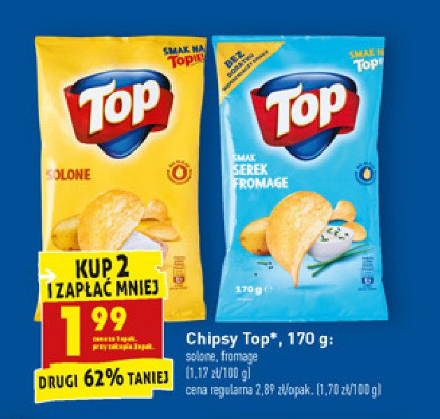 Chipsy solone Top chips Top (biedronka) - cena - promocje - opinie ...