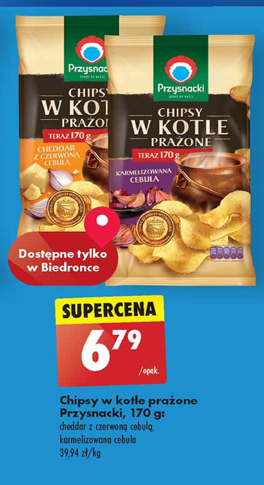 Chipsy w kotle prażone cheddar z czerwoną cebulą Przysnacki - cena ...