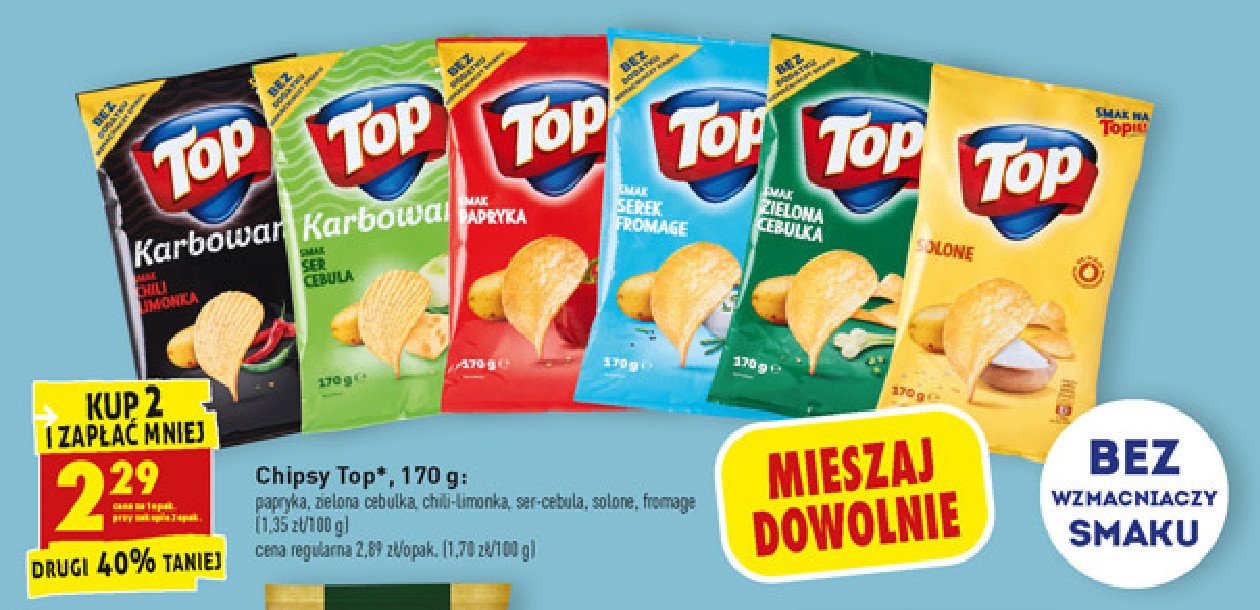 Chipsy solone Top chips Top (biedronka) - cena - promocje - opinie ...