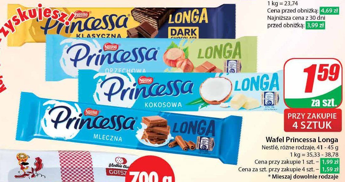 Wafelek orzechowy Princessa longa - cena - promocje - opinie - sklep ...