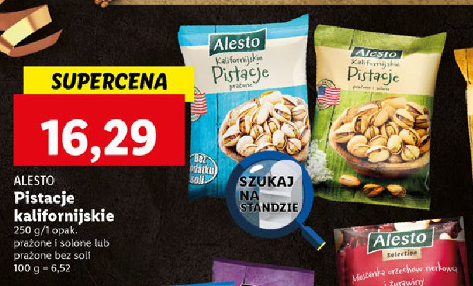 Pistacje kalifornijskie prażone i solone Alesto - cena - promocje - opinie - sklep | Blix.pl