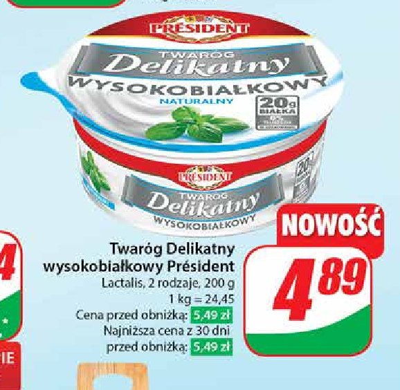 Twaróg wysokobiałkowy naturalny President - cena - promocje - opinie ...