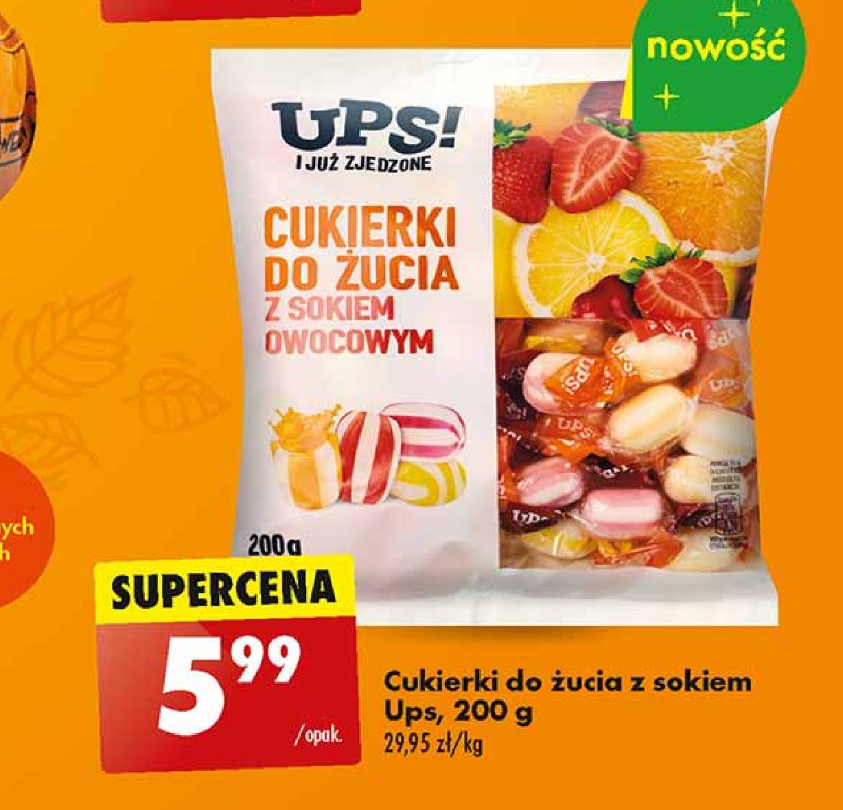 Cukierki do żucia z sokiem owocowym Ups! - cena - promocje - opinie ...