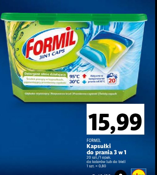 Tabletki do prania kolor Formil 3in1 caps - cena - promocje - opinie ...