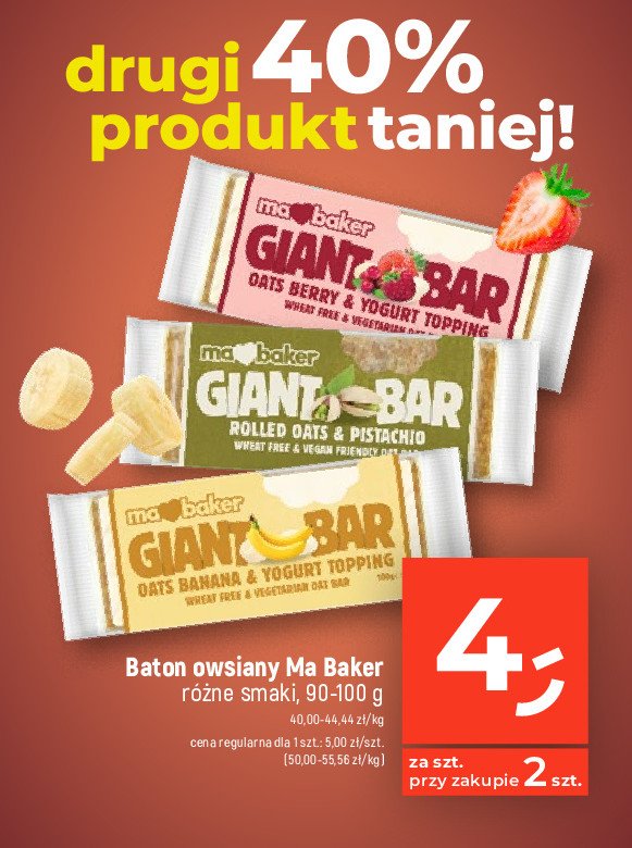 Baton zbożowy w polewie jogurtowej z kawałkami banana Ma baker - cena ...