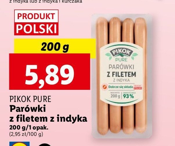 Parówki z indyka Pikok pure - cena - promocje - opinie - sklep | Blix ...