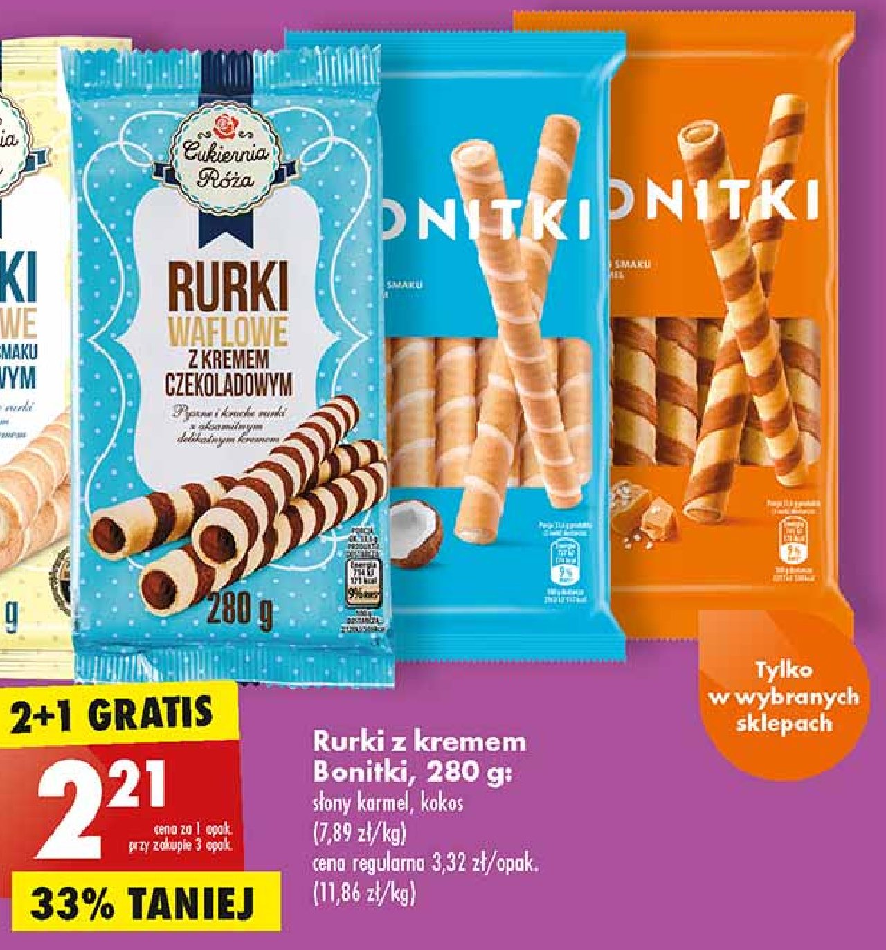 Rurki z kremem kokos Bonitki - cena - promocje - opinie - sklep | Blix.pl