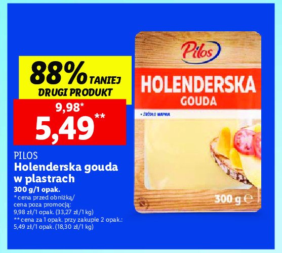 Ser gouda holenderska Pilos - cena - promocje - opinie - sklep | Blix ...