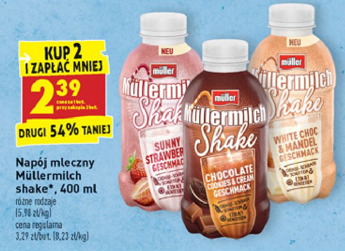 Napój mleczny chocolate cookies & cream geschmack Mullermilch shake ...