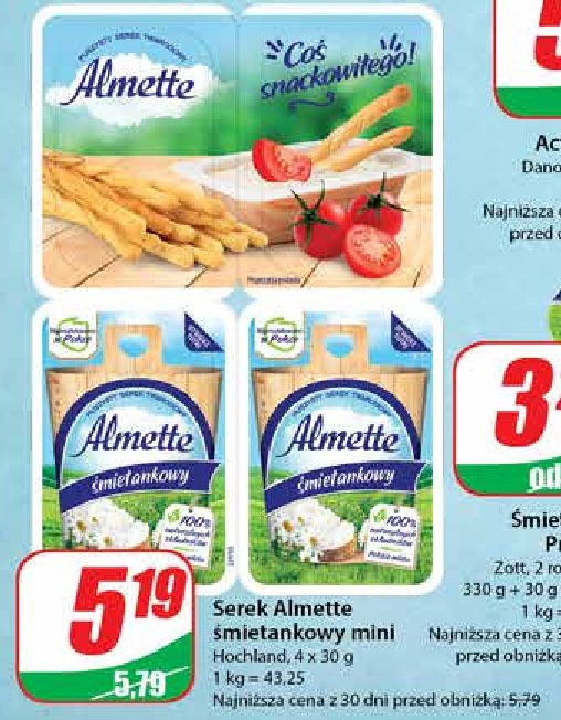 Kremowy serek śmietankowy Almette - cena - promocja - opinie | Blix.pl ...