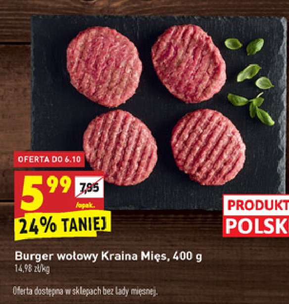 Burger wołowy Kraina mięs - cena - promocje - opinie - sklep | Blix.pl