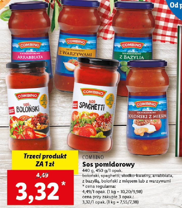 Sos spaghetti Combino - cena - promocje - opinie - sklep | Blix.pl