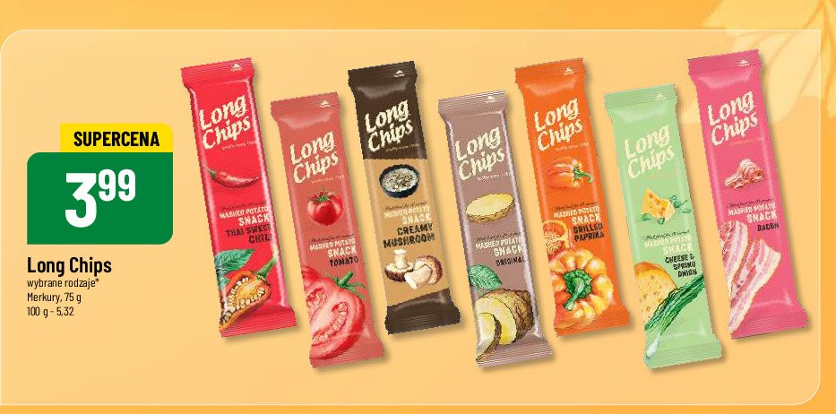 Chipsy zielona cebulka i ser Long chips - cena - promocje - opinie ...