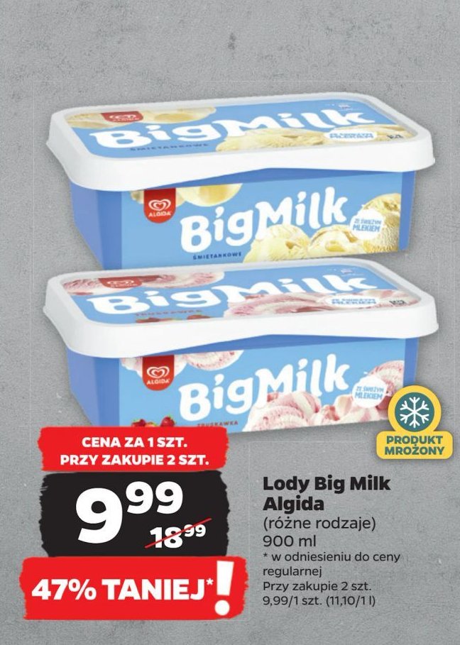 Lody smietankowe Algida big milk - cena - promocje - opinie - sklep ...