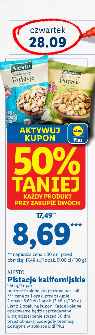 Pistacje kalifornijskie bez soli Alesto - cena - promocje - opinie - sklep | Blix.pl - Brak ofert